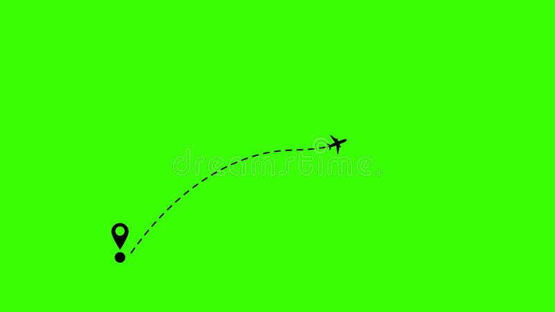 Route Location Animated Airplane Maps Location Points 1 a and 2 B ...