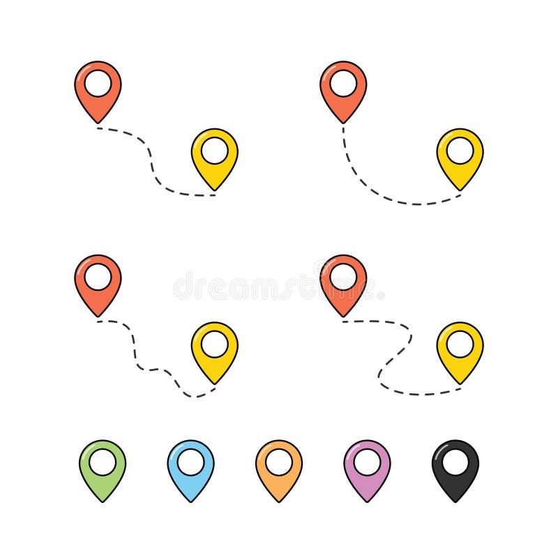 Map Location Pointer Icon on Transparent Background. Map Pin for Target ...