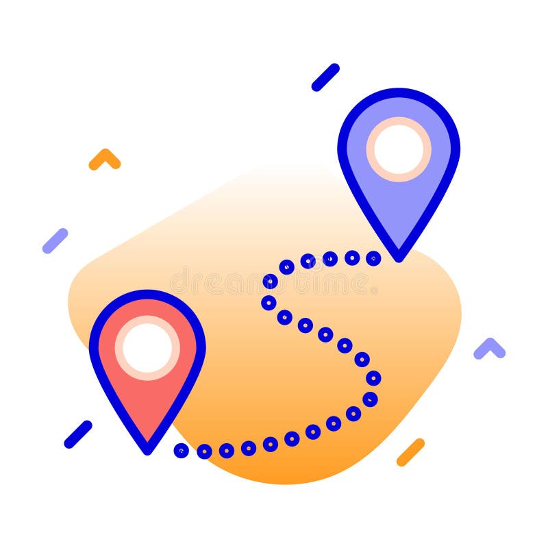 Route, Location, Pin, Path Fully Editable Vector Icon Stock Vector ...
