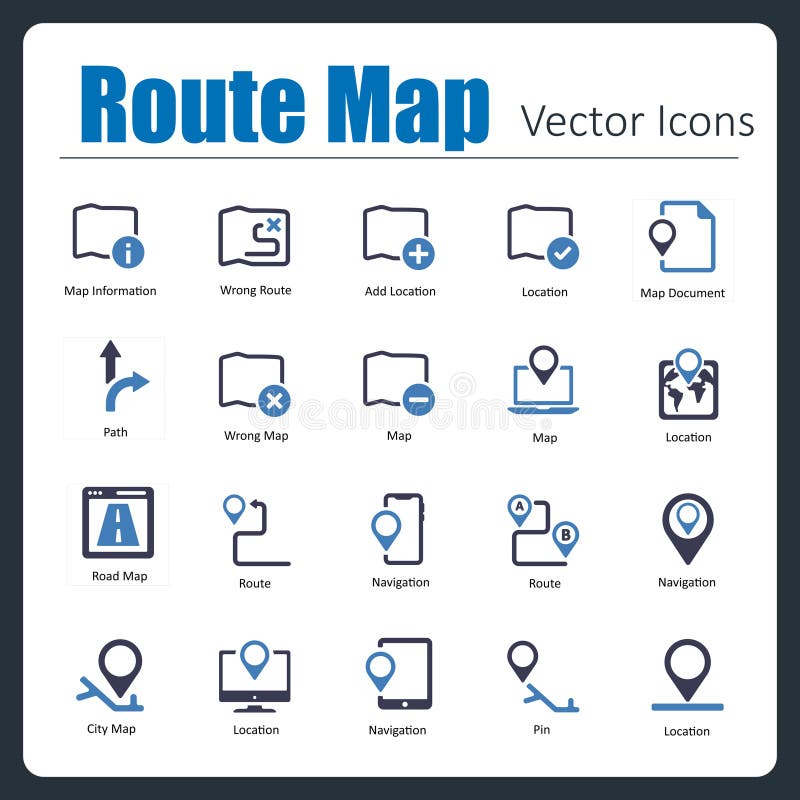Route Map stock vector. Illustration of wrong, navigation - 264873484