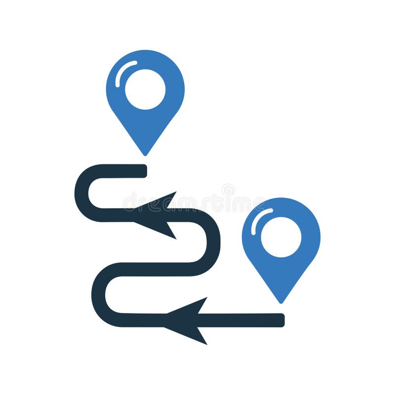 Route, Map, Direction Icon. Simple Editable Vector Design Isolated on a ...