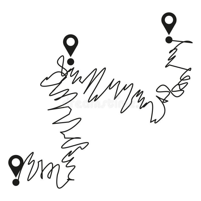 Route Map Icon. Abstract Vector Path. Navigation Location Symbol ...