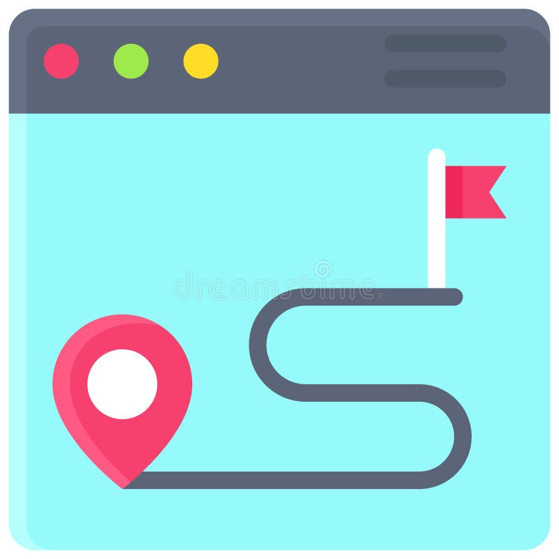 Route Map Icon, Location Map and Navigation Vector Stock Vector ...