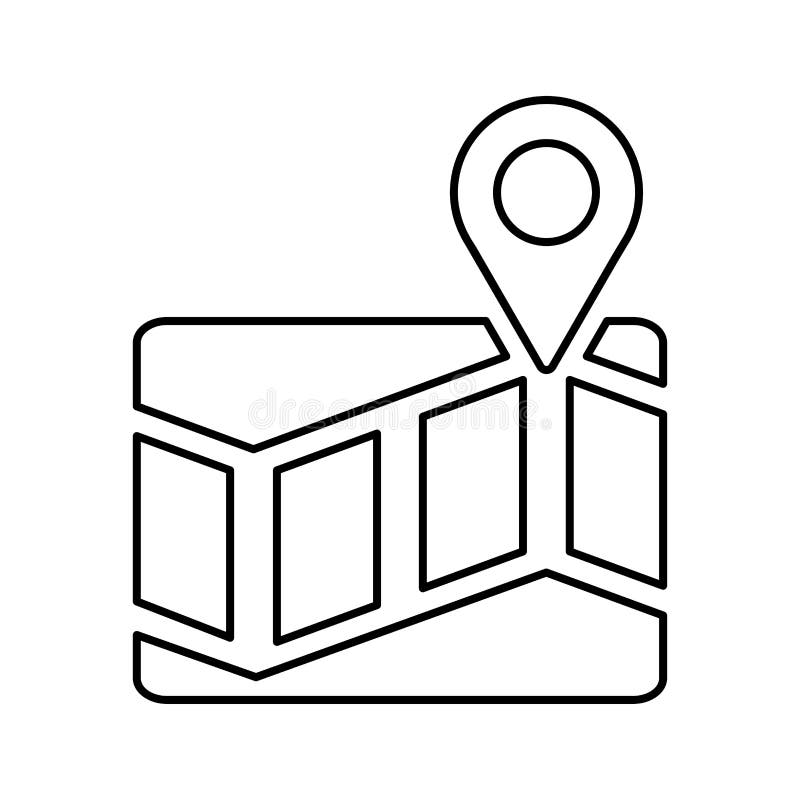 Route, Map Line Icon. Outline Vector Stock Vector - Illustration of ...