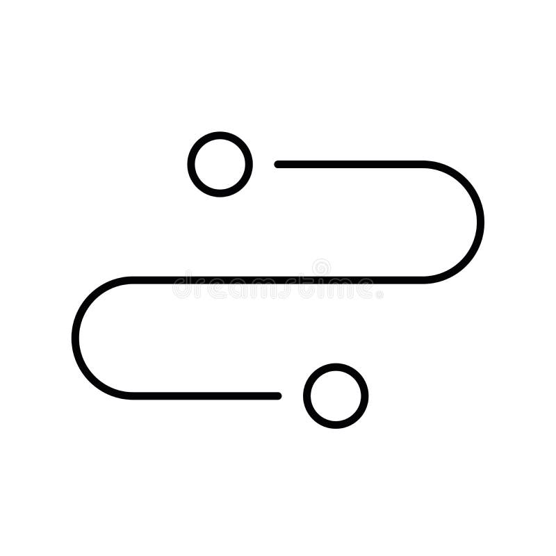 Route map thin line icon stock vector. Illustration of pictogram ...