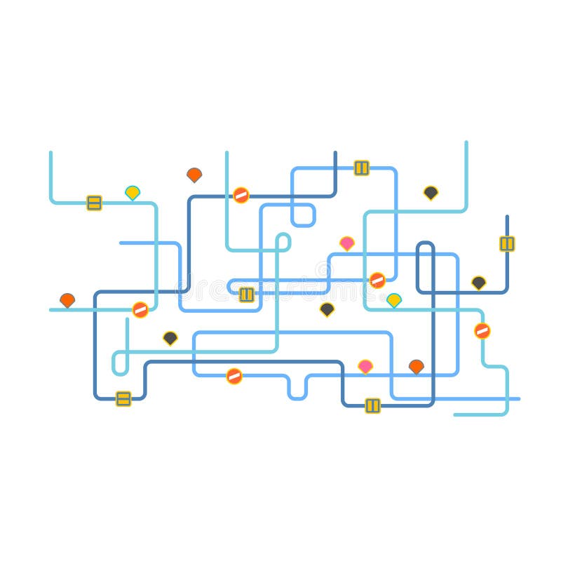 Route map. Road map city stock vector. Illustration of river - 116359238