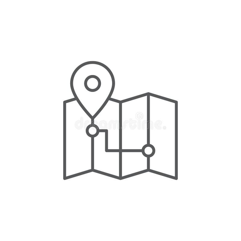 Route on Map Vector Icon Symbol Isolated on White Background Stock ...