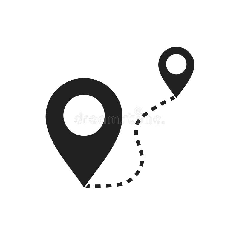 Route with Marker. Vector Icon Stock Illustration - Illustration of ...