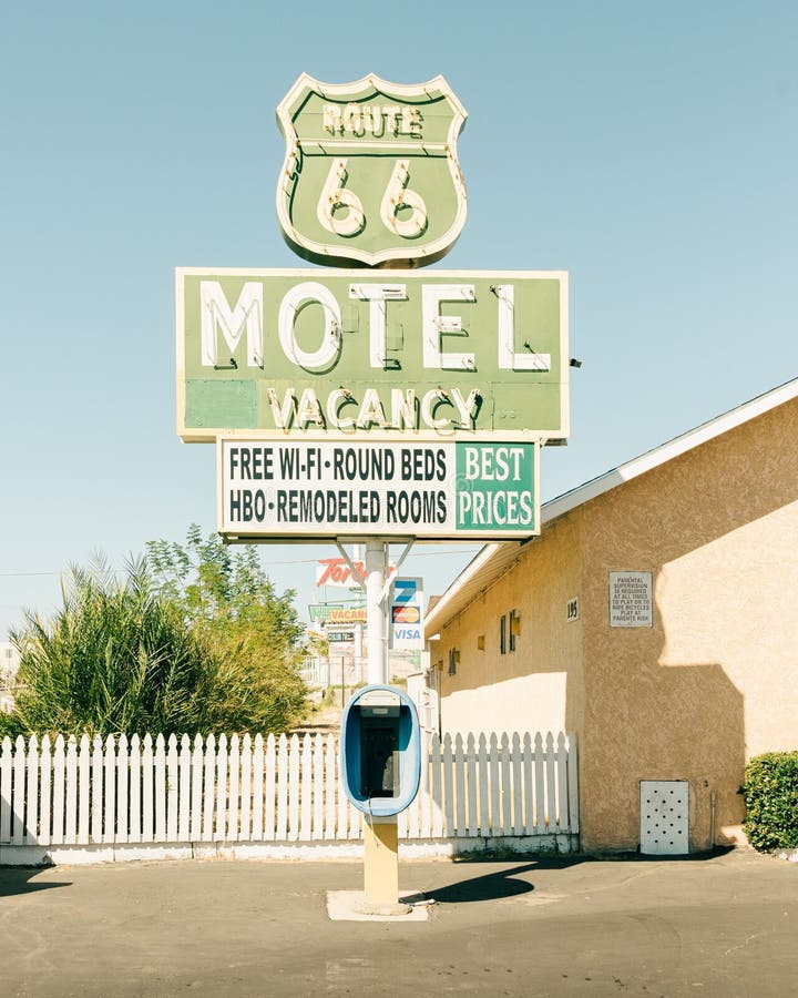 US Route 66 motel and cafe stock image. Image of historic - 17915985