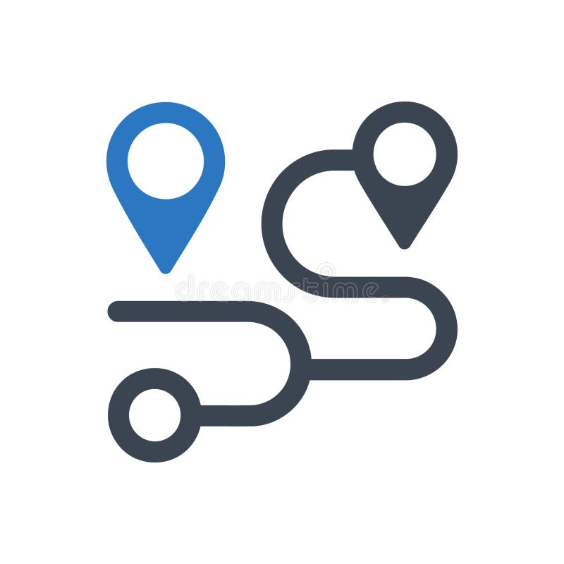 Route Navigation Icon stock vector. Illustration of icon - 361528744