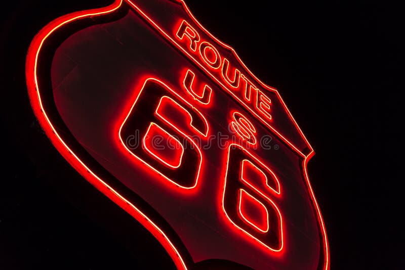 Route 66 Neon Sign stock image. Image of famous, classic - 46448931