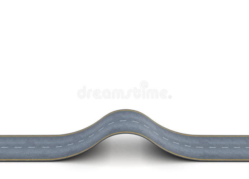 Route Onduleuse Sur Le Fond Blanc Front View Illustrat 3d Illustration ...
