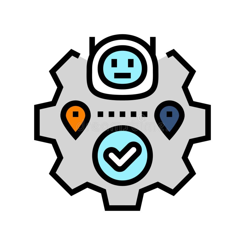 Route Optimization Autonomous Delivery Color Icon Vector Illustration ...