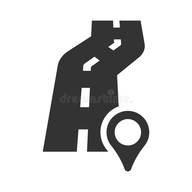 Route pin icon stock vector. Illustration of route, distance - 263832808