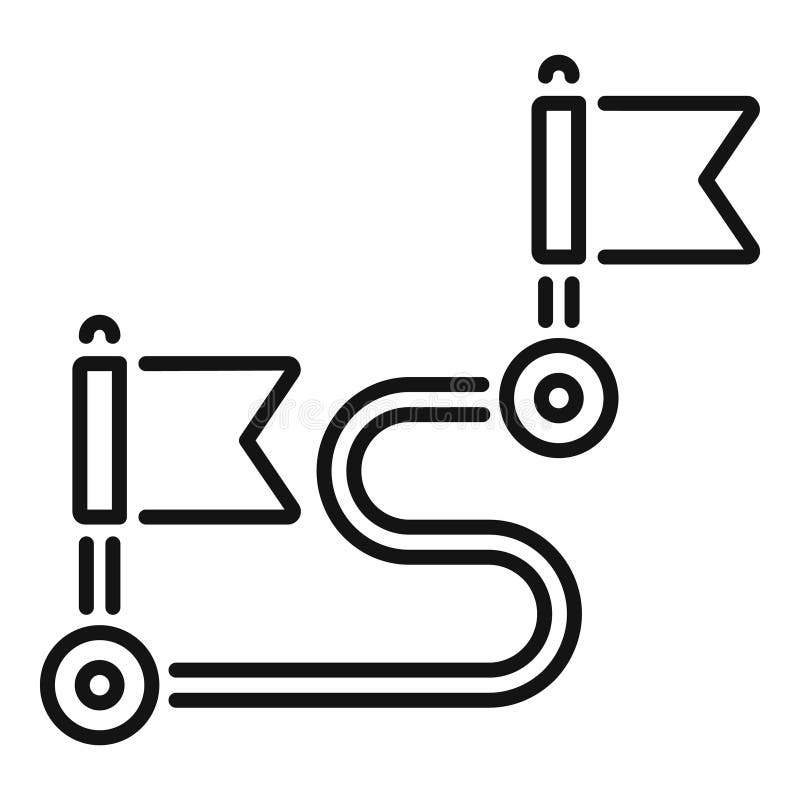 Route with Pins and Flags Showing the Way To Success Stock Illustration ...