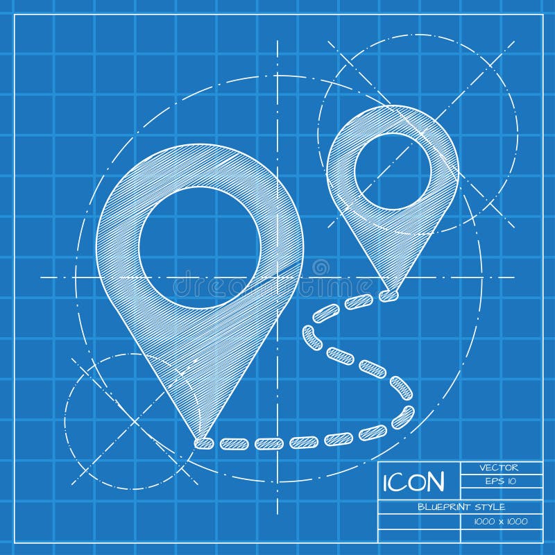 Route with Pins Illustration. Traveling Vector Icon Stock Illustration ...