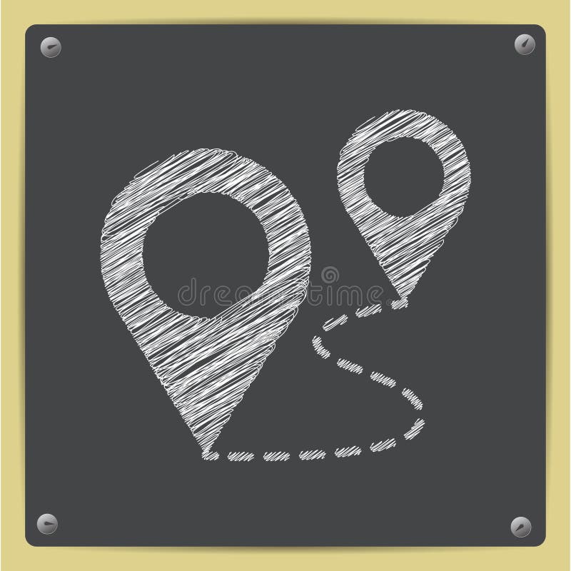 Route with Pins Illustration. Traveling Vector Icon Stock Illustration ...