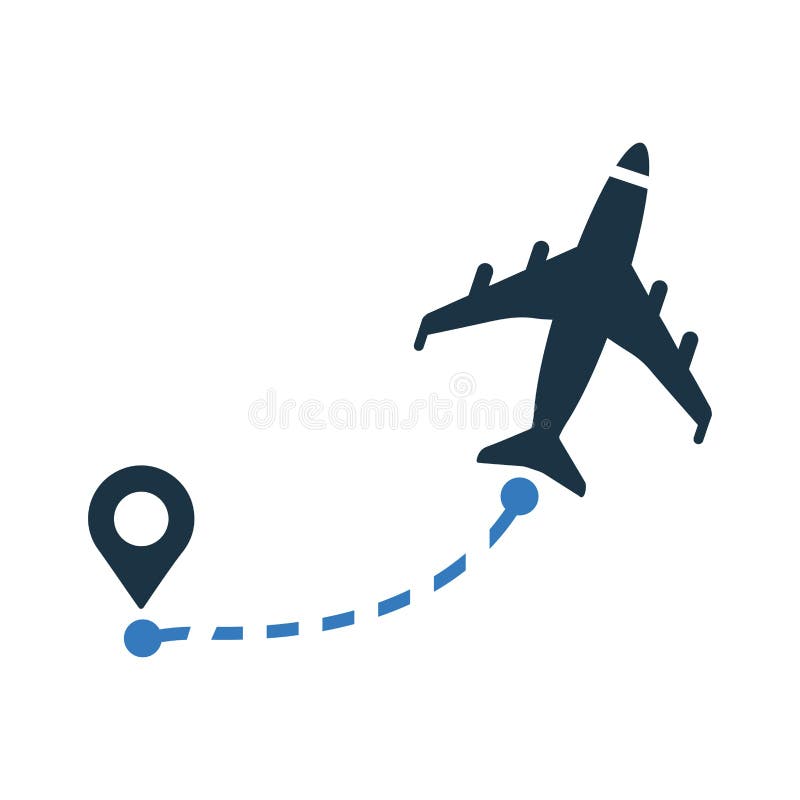Route, Plane, Flight Road Map Icon. Vector Graphics Stock Vector ...