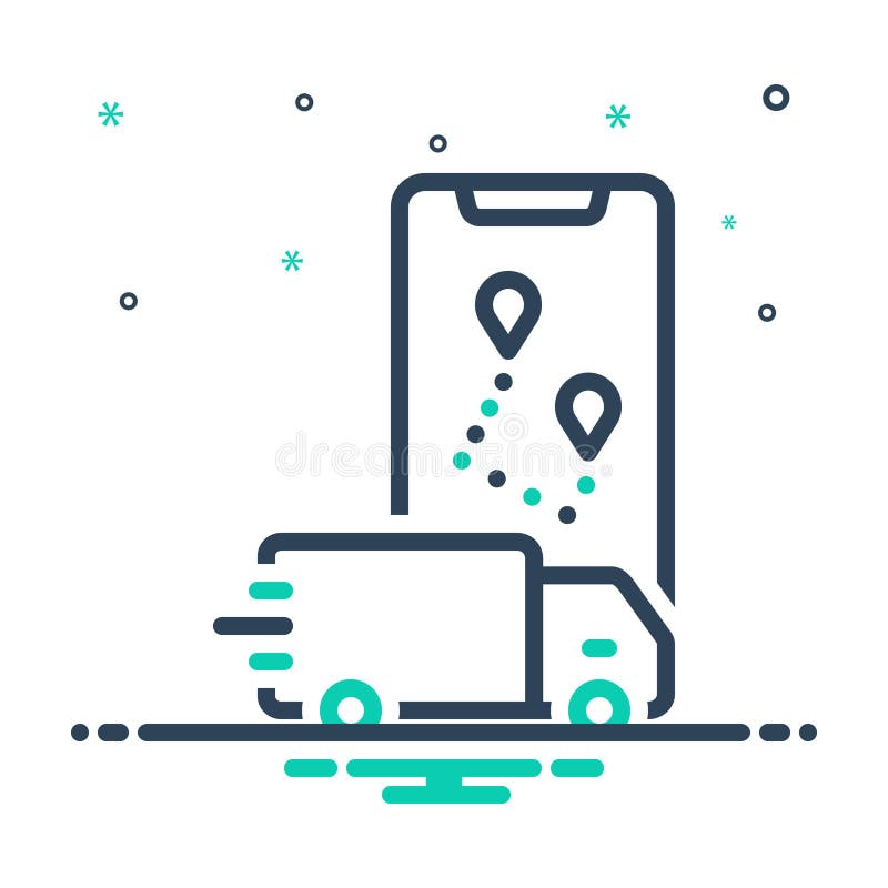 Car Route. Planning Routes. Traveling by Car. Distance Tracking Stock ...