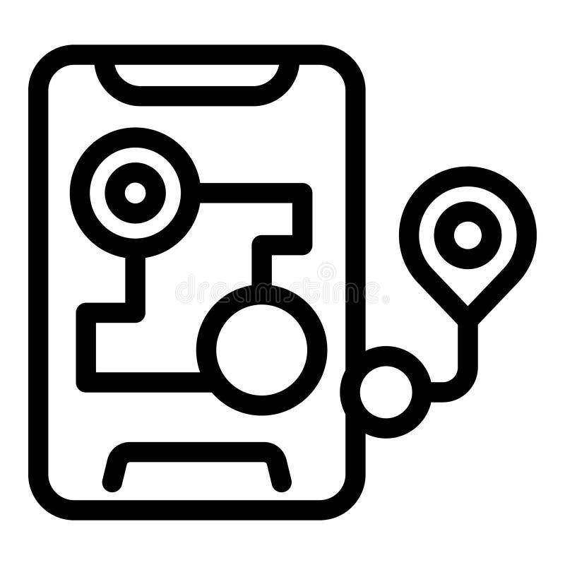 Route Planning Mobile App Icon Stock Vector - Illustration of road ...