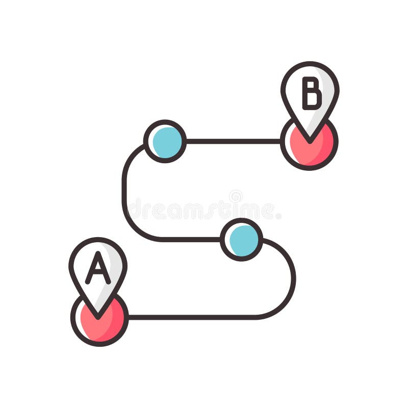Route Planning RGB Color Icon Stock Vector - Illustration of design ...