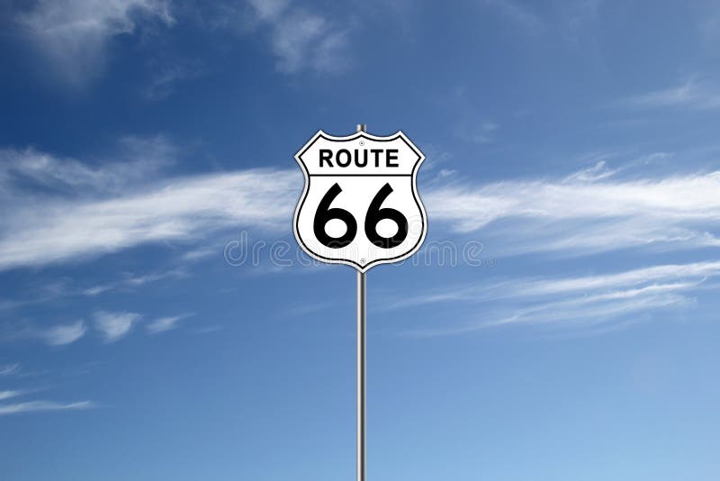 Route 66 Road Sign. stock illustration. Illustration of resolution ...