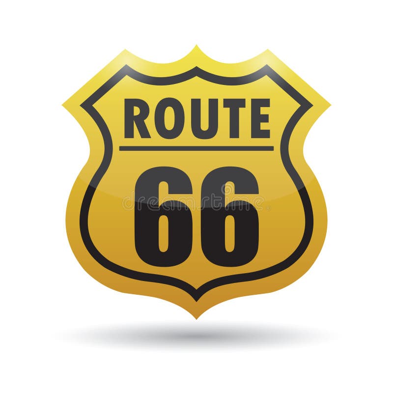 Route 66 Road Sign. Vector Illustration Decorative Design Stock Vector ...