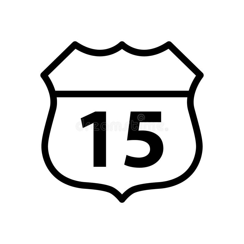 Route 15 Road Sign. Vector Illustration Decorative Design Stock Vector ...