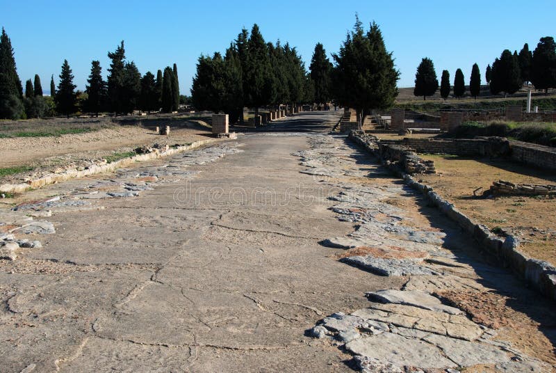 Route Romaine, Italica, Espagne. Image stock - Image du routes ...