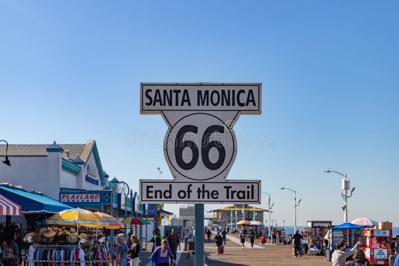 Route 66 Santa Monica Sign editorial image. Image of landmark - 270078110