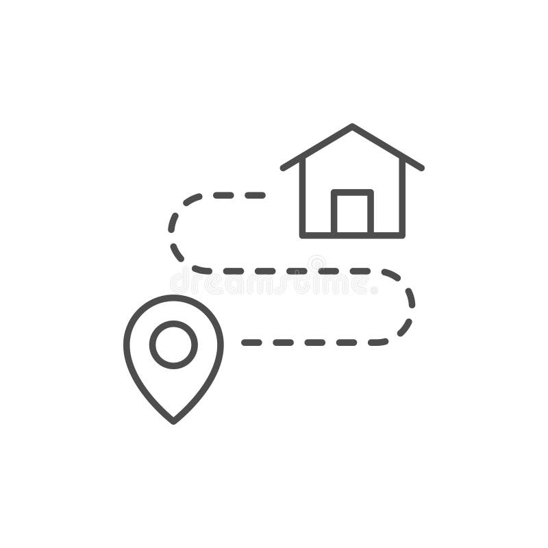 Route Scheme Line Outline Icon Stock Illustration - Illustration of ...