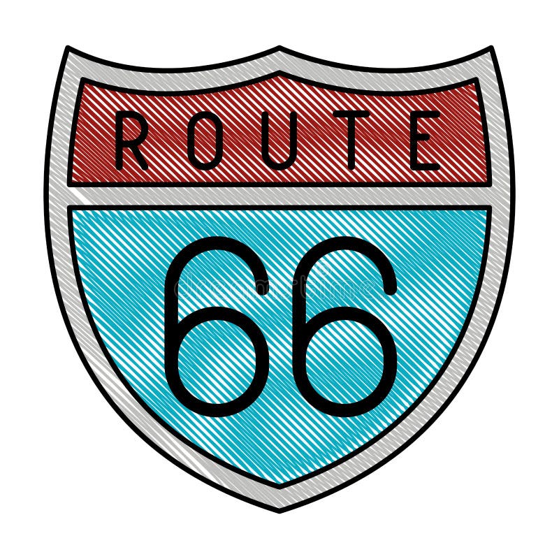 Route 66 Shield Shaped Sign Stock Vector - Illustration of americana ...