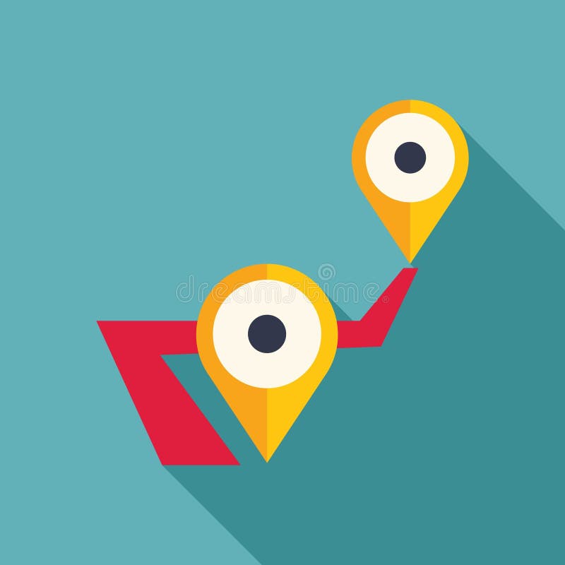 Route Showing the Way with Two Pointers on a Blue Background Stock ...