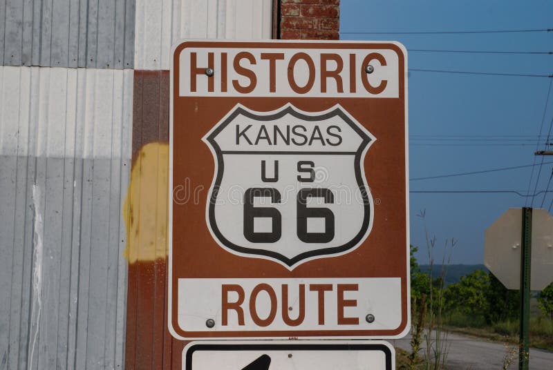 Route 66 sign in Kansas stock image. Image of road, states - 194003279