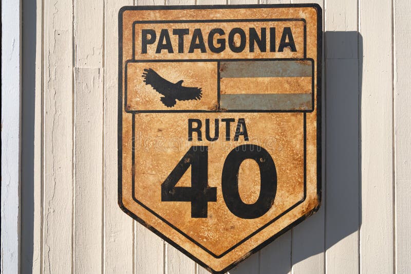 Route 40 Sign, Patagonia Argentina. Stock Image - Image of highway ...