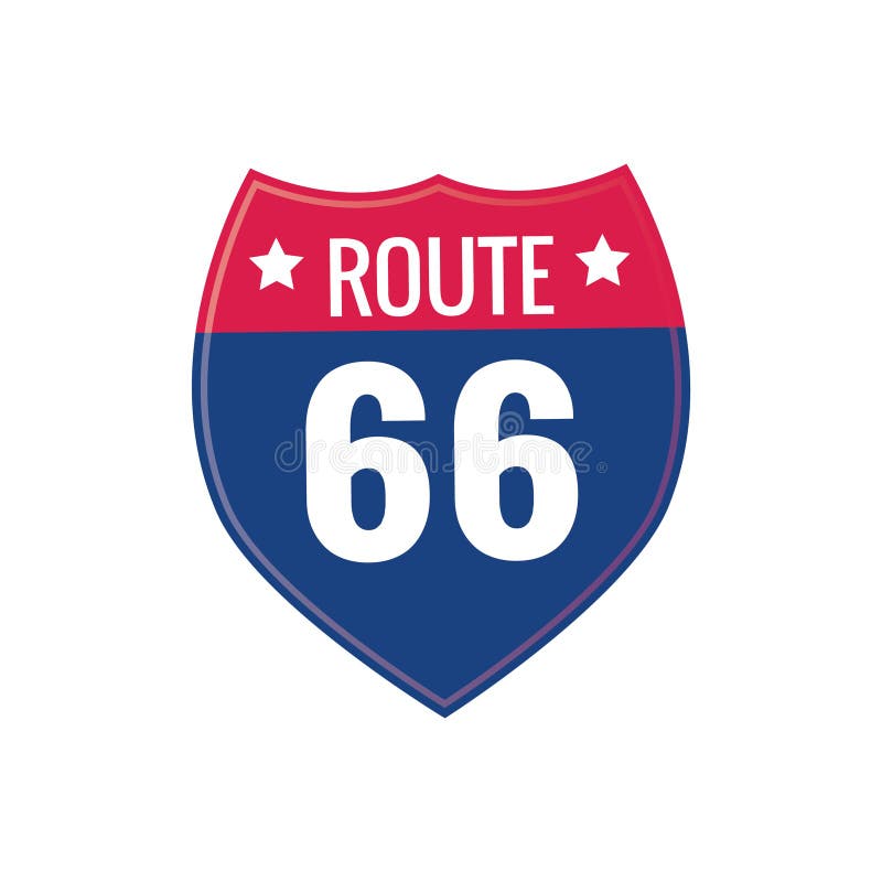 Route 66 Sign. Vector Illustration Decorative Design Stock Vector ...