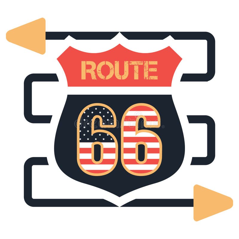 Route 66 Sign. Vector Illustration Decorative Design Stock Vector ...