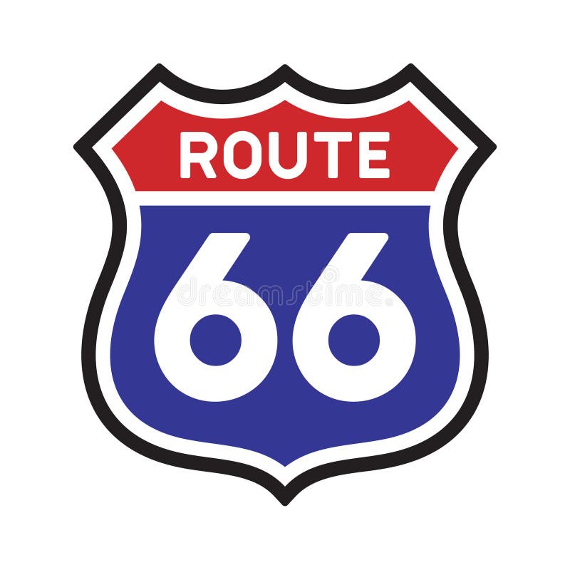 Route 66 Sign on White Background. Vector Stock Illustration ...