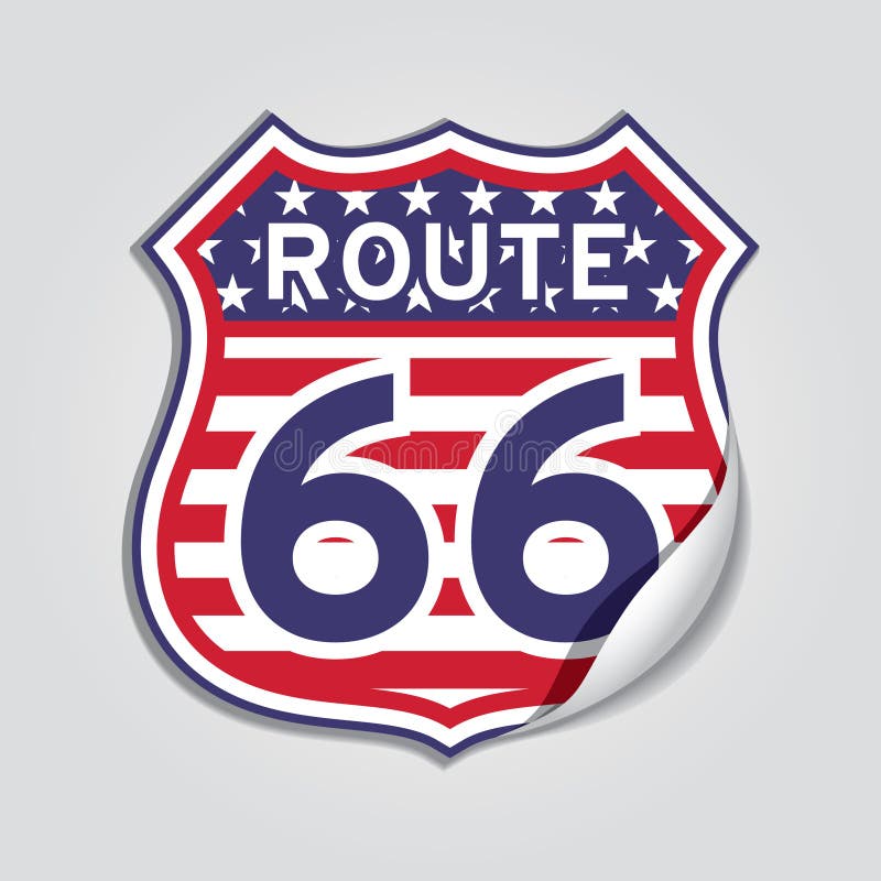 Route Sixty Six. Vector Illustration Decorative Design Stock Vector ...