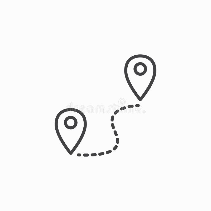 Route vector icon set stock vector. Illustration of journey - 340399285