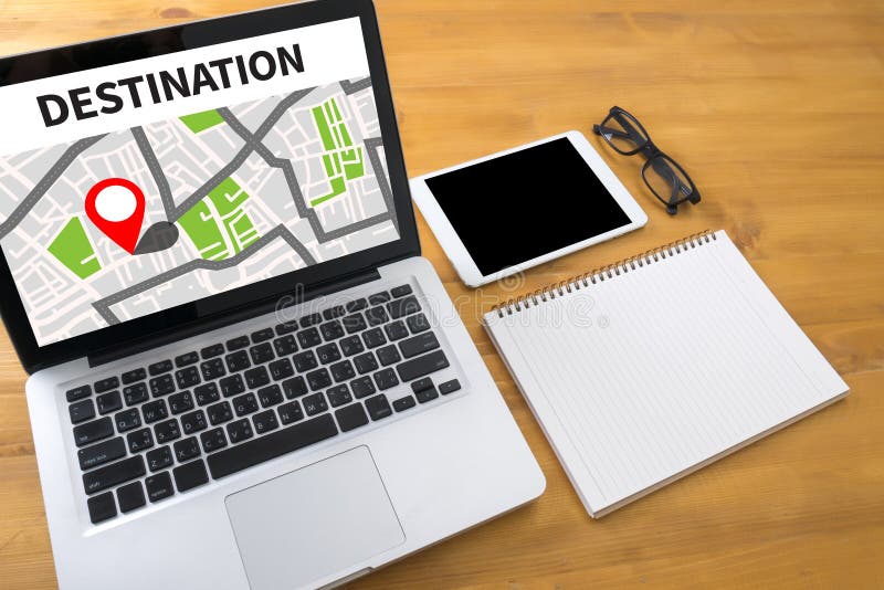 Route Way Route City Map Destination Route NAVIGATION Gps , Stock Image ...