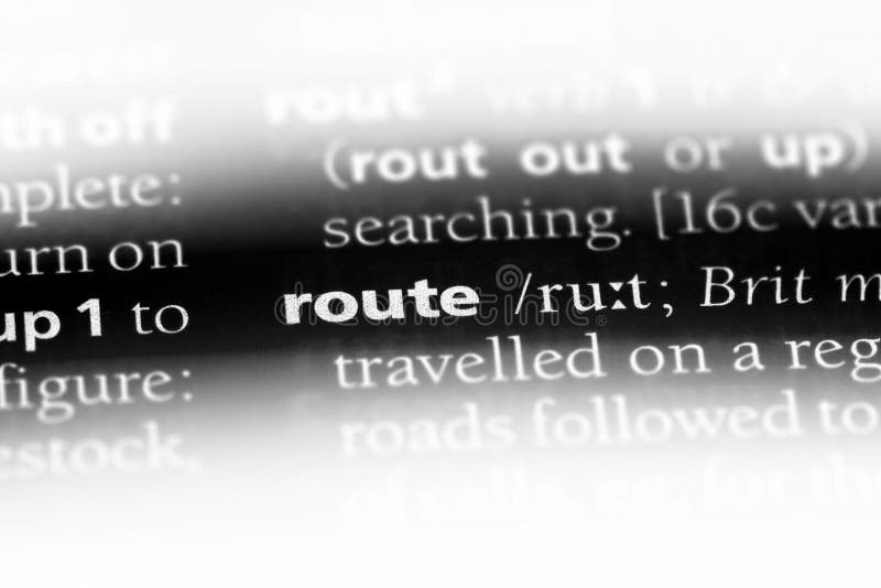 Route stock image. Image of paper, book, dictionary - 126615963