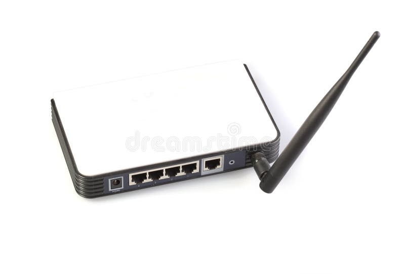 Router with antenna stock photo. Image of fiber, bytes - 24917260