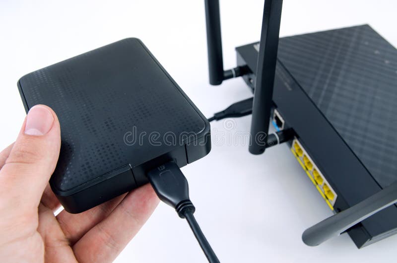 Router with Backup Storage Disk Stock Photo - Image of plug, site: 45803022