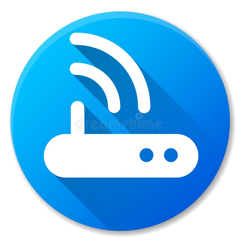 Router Blue Circle Icon Design Stock Vector - Illustration of modem ...
