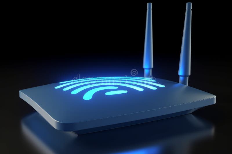 Router Blue Wifi Web. Generate Ai Stock Photo - Image of access ...