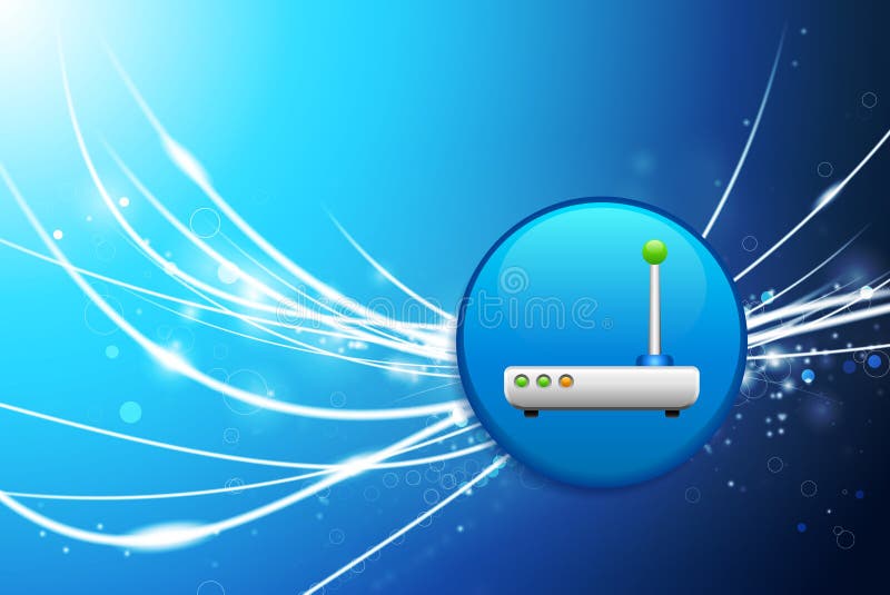 Internet Router Icon on Square Internet Button Stock Illustration ...
