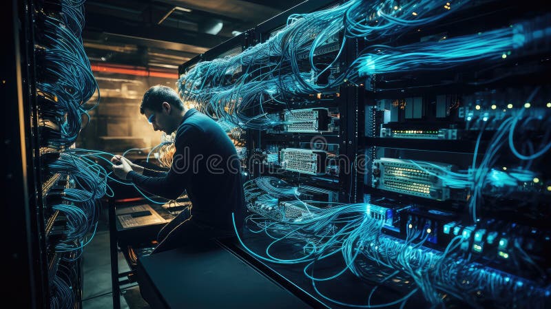 Router cable networking stock illustration. Illustration of server ...