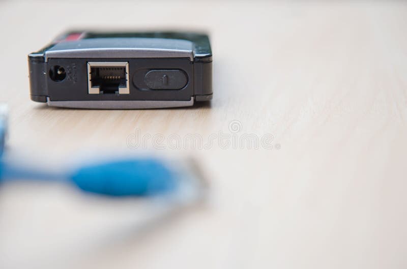 Ethernet Cable Plug Connector on Computer Laptop Keyboard Technology ...