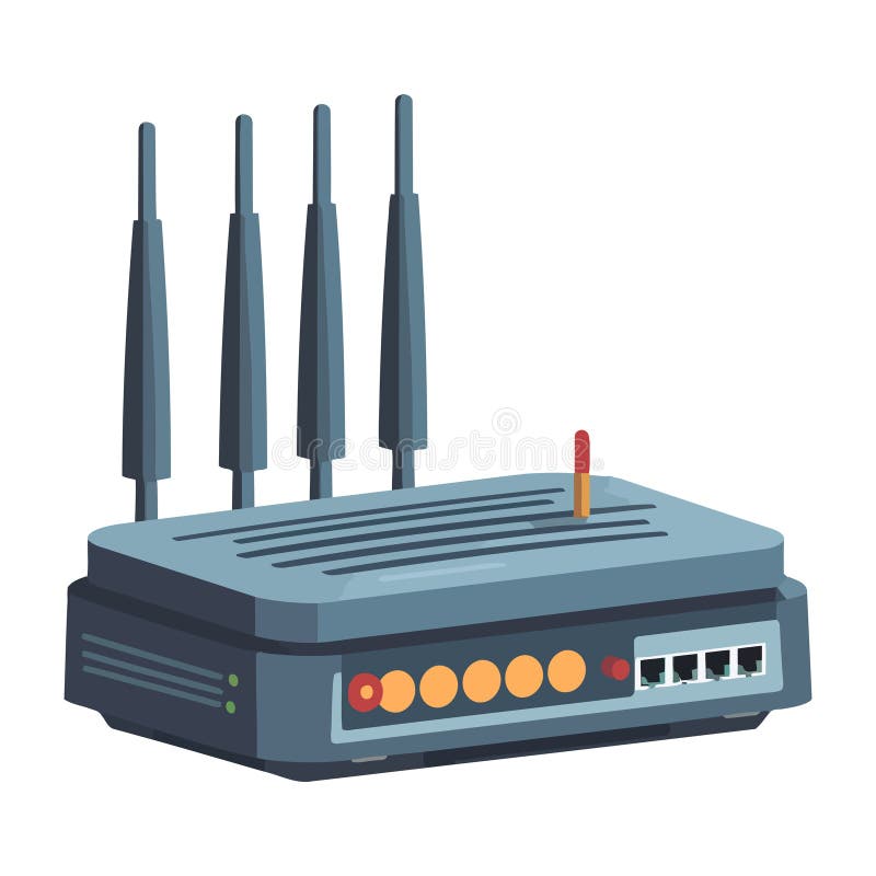 Cartoon Router Internet Connection Modem Stock Vector - Illustration of ...